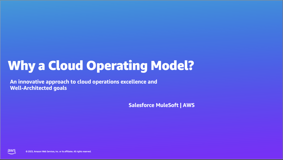 Why a Cloud Operating Model? | AWS Cloud Operations Blog